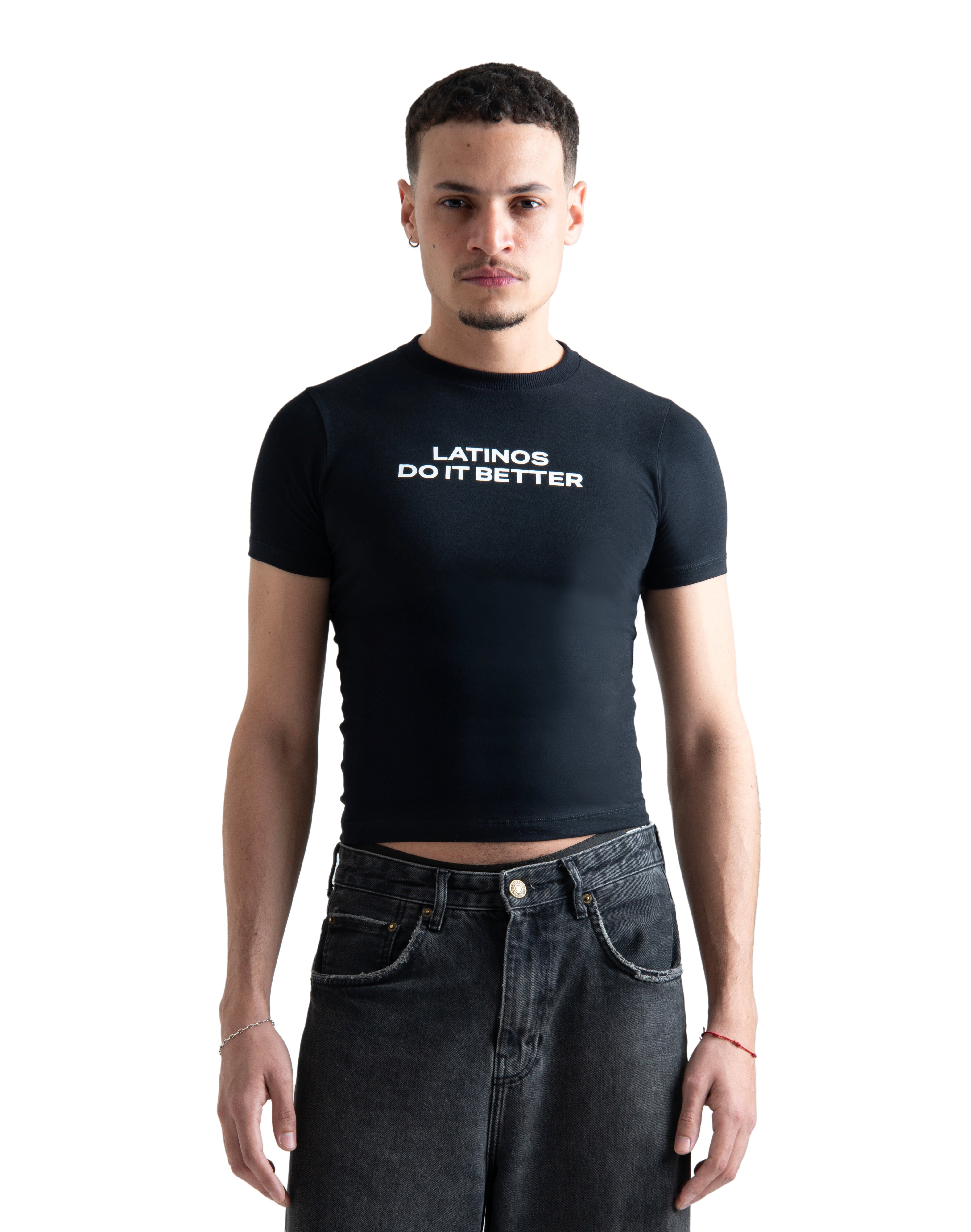 Baby Tee Latinos Preto Masculina | Slim Fit Premium | Bromance